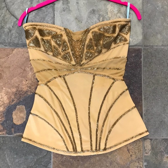 Marciano | Tops | Marciano Gorgeous Beaded Strapless Stretch Top Corset ...